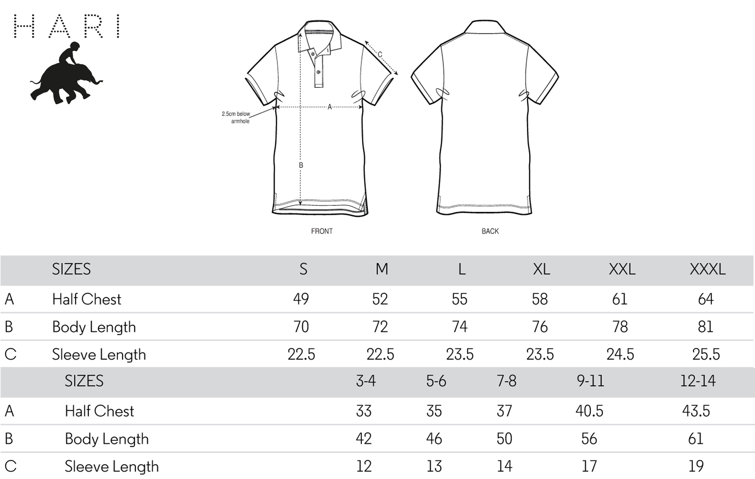 guide-tailles-polo - Hari Studios