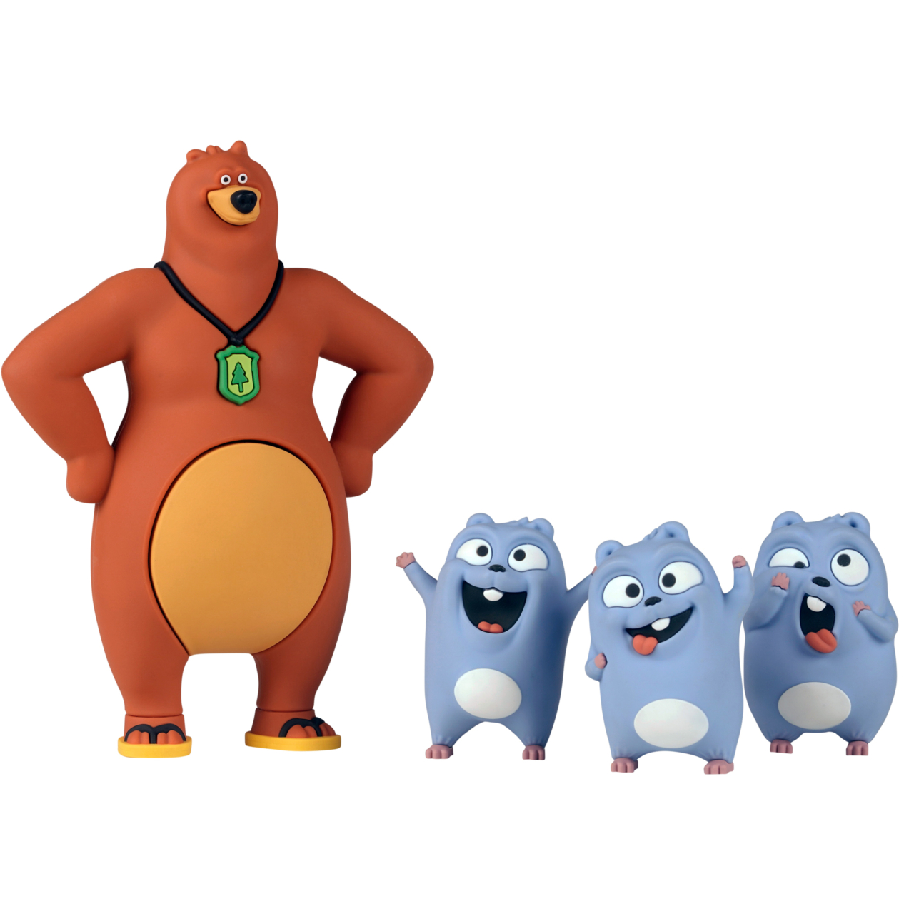 Set of 3 Lemmings & 1 Grizzy figurines - Hari Studios