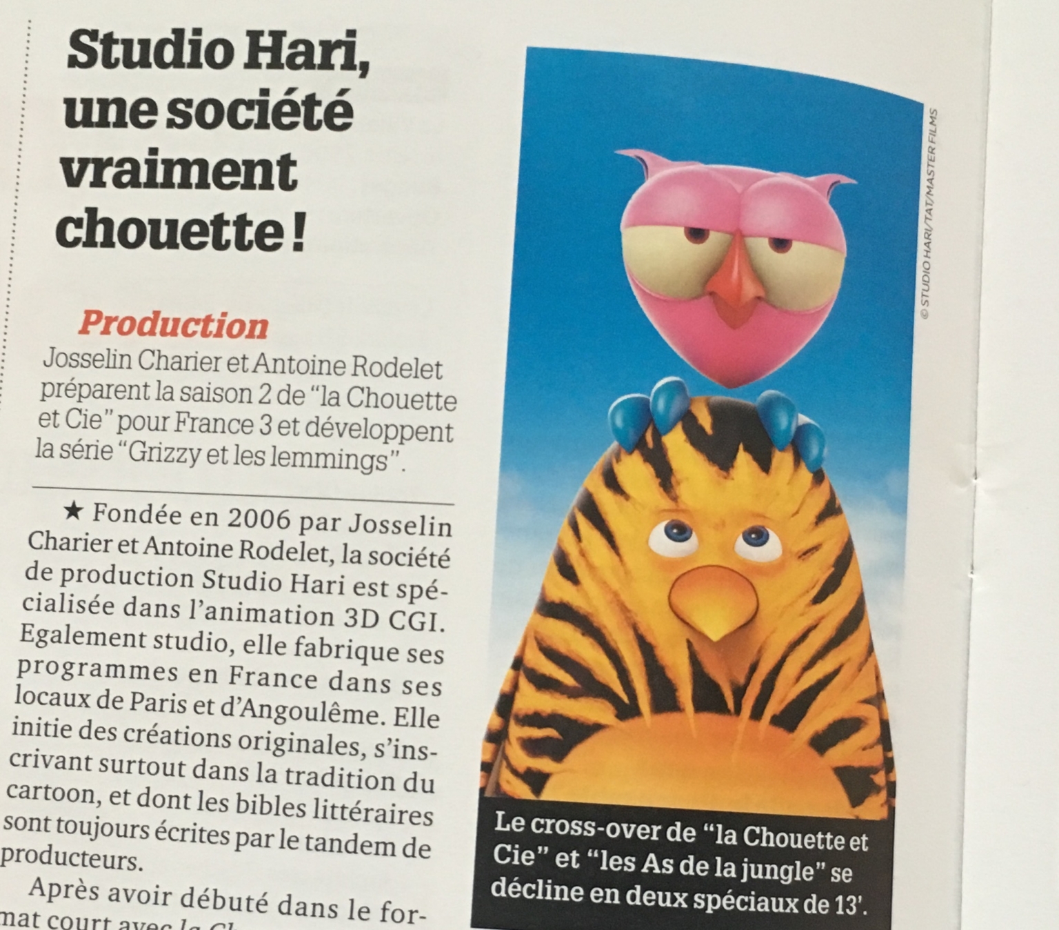 Introducing Studio Hari in "Ecran Total" (French cultural news mag ...